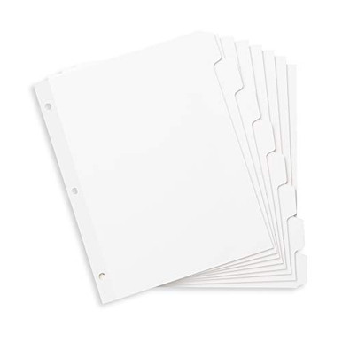Blue Summit Supplies 3 Ring Binder Dividers with Reinforced Edge, 1/8 ...