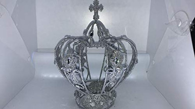 silver wire CRown Cake Topper Centerpiece prince princess ...