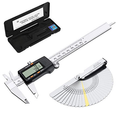 eSynic Digital Vernier Caliper with 32 Blade Feeler Gauge 150mm/6Inch ...