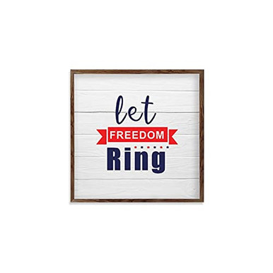 EricauBird Independence Day Freedom Wood Framed Sign Let Freedom Ring ...
