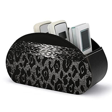 Remote Control Holder with 5 Compartments?CHEETAH LEOPARD BLACK WHITE ...