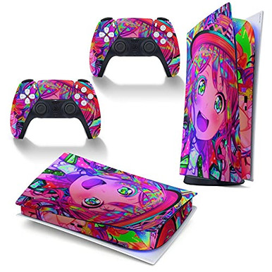PS5 console controller skin sticker Painted Anime Girl PlayStation 5 ...