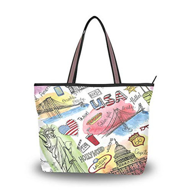 HousingMart Large Women Tote Bag Vintage American Landmark Handbags ...