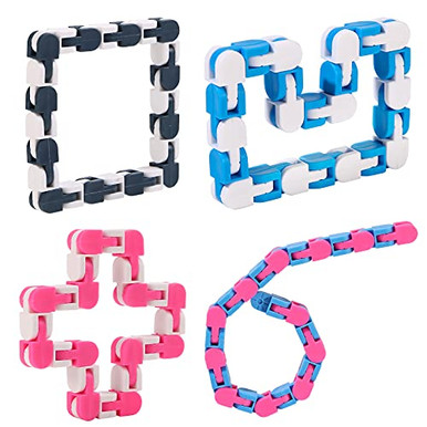 Kavkabox Wacky Tracks Fidget Toys 4 Pack,Snake Fidget Toys for Sensory ...