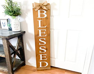 by Unbranded Farmhouse Blessed Wooden Front Door Sign Rustic Blessed ...