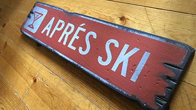 bawansign Apres Ski Handcrafted Rustic Wood Sign Ski Resort Sign ...