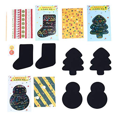 EXCEART 4 Sets Christmas Scratch Art Scratch Off Cards Christmas Tree ...