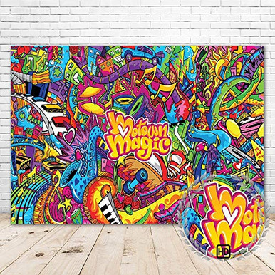 Motown Magic Birthday Party Supplies 7x5ft Vinyl Photography Backdrop ...