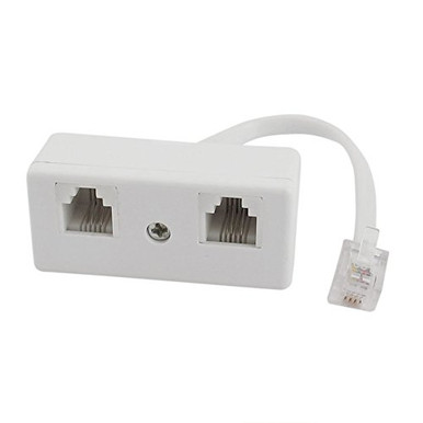 Home Mart 2PCS 2-Way RJ11 Telephone Plug to RJ11 Socket Adapter and ...