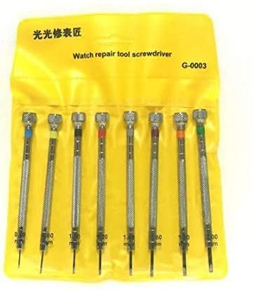 Wristwatch Minus Precision Screwdriver -Set of 8- Assembly Screw Clock ...