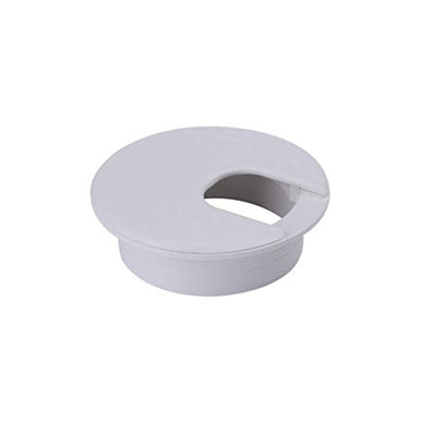 White Desk Cable Wire Grommet Cord, 2 Inch Plastic PC Computer Desk ...