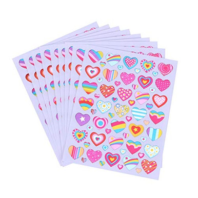 Healifty Stickers Sheets Love Heart PVC Stickers Colorful Teacher ...