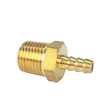Nigo Industrial Co. Brass Hose Fitting, Adapter -1/4" NPT Male x 3/16 ...