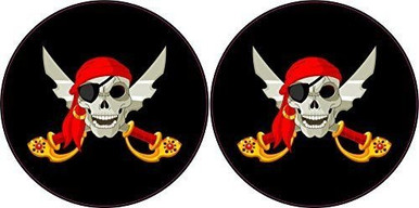 StickerTalk Color Jolly Roger Flag Vinyl Sticker, 1 Sheet of 2 Stickers ...