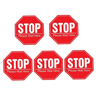 Kisangel 5 Sheets Stop Please Wait Here Sign Public Safety Sign Social ...