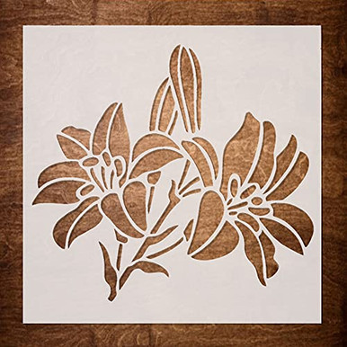 DLY LIFESTYLE Lily Stencil for Painting on Wood, Canvas, Paper, Walls ...