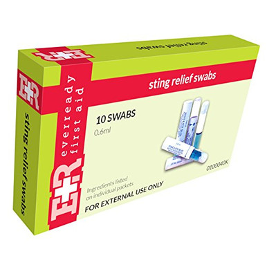 Ever Ready First Aid Sting Relief Swab Ampules, in Kit Unit Box, 10'S ...