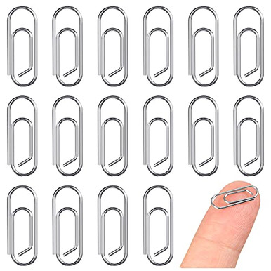 100 Pieces Metal Mini Paper Clips 3/5 Inch Nickelage Finish Steel Paper ...