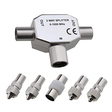 2-Way Aerial Splitter Cable TV Splitter Digital Signal Antenna RF ...