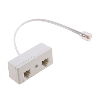 Two Way RJ11 US Telephone Plug to One US Socket Adapter Splitter Phone ...