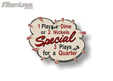 2 Jukebox Nickels or Dime Burst 5" Decals 1015 Wurlitzer Rock-Ola ...
