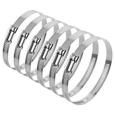 STEELSOFT 6 Pack 4 inch Hose Clamp Duct Clamps Stainless Steel, Dryer ...