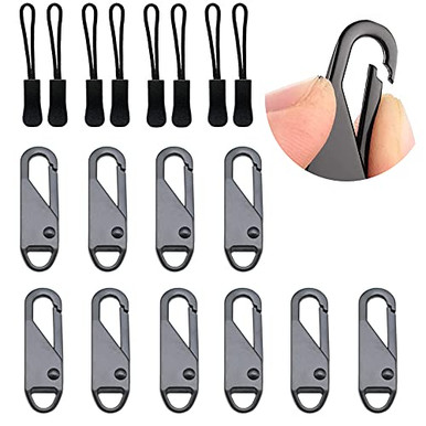 YaHoGa 10 Pieces Metal Zipper Pull Replacement Zipper Pull Tab Handle ...