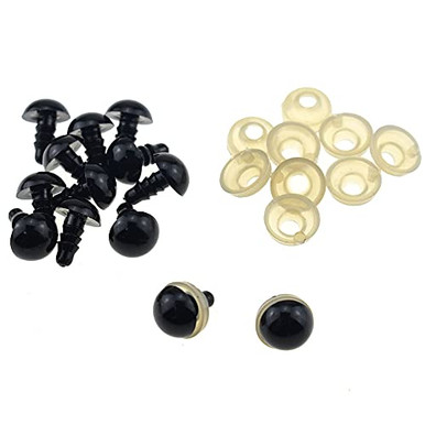 Auleswet 8mm Diameter Safety Eyes with Washers Shiny Smooth Surface ...