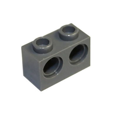 LEGO Parts and Pieces: Technic Dark Gray -Dark Stone Grey- 1x2 with Two ...