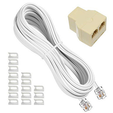 URBEST 25 Ft Phone Extension Cord, Telephone Cable with Standard RJ11 ...