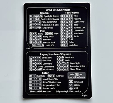 SYNERLOGIC Reference Keyboard Guide Cheat Sheet Shortcut Vinyl Sticker ...