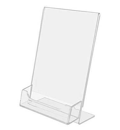 Marketing Holders 4"w x 6"h Lucite Clear Acrylic Slanted Sign Holder ...