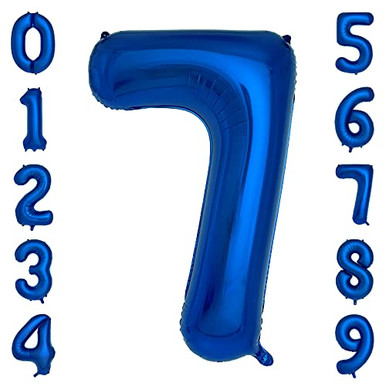 Navy Blue Number 7 Balloons 40 Inch Large Dark Blue Helium Foil ...