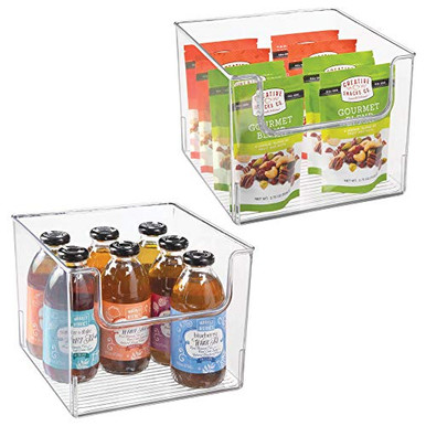 mDesign Plastic Open Front Food Storage Bin for Kitchen Cabinet, Pantry ...