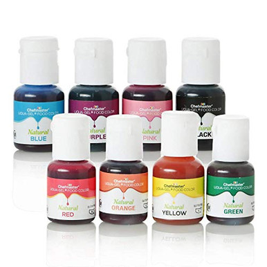 Chefmaster Liqua-Gel Food Color (8-Pack) All Natural Food Coloring ...