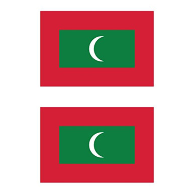 Two Pack Maldivian Flag Sticker FA Graphix Decal Self Adhesive Vinyl ...