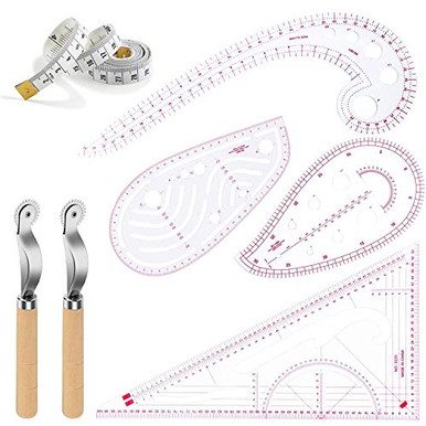 Doris 7 Piece Sewing Ruler Tailor Set - Metric French Curve Shaped ...