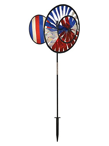 In the Breeze Double Wheel Patriotic Sparkle Spinner with Wind Sail ...
