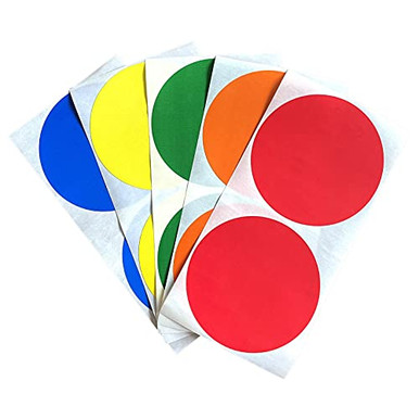 TheDotFactory. 3 Inch Round Circle Stickers Variety Pack. 5-Color ...