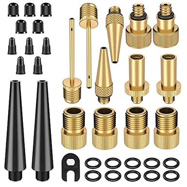 Bicycle Pump Adapter Set Schrader Presta Dunlop Woods Tyre Valve Ball ...