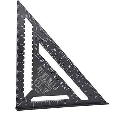 Carpenter Triangle Square, 0-90 Degree Angle Measuring Layout Tool, 12 ...