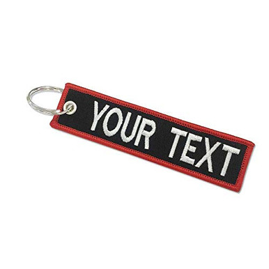 Custom Personality Embroidery Text keychain for Car and Motor 2PCS ...