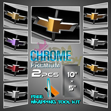 JDMBESTBOY Free Tool Kit 2Pcs 5"x10" Chevy Emblem Bowtie Chrome Pattern ...