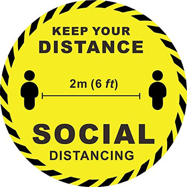 10 Pack 12" Social Distancing Floor Signs, 6ft Public Safety Decal ...