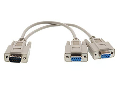 Networx 1 FT Fully Loaded Serial Y Splitter Cable - DB9 Male to 2 DB9 ...