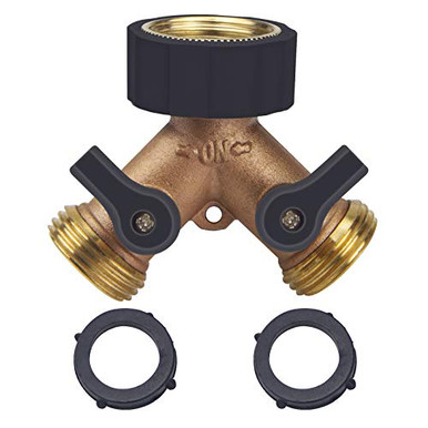 LAVAED 2 Way Hose Splitter, Y Garden Water Valve Connector, Heavy Duty ...