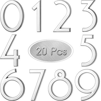 Jetec 20 Pieces Mailbox Numbers House Numbers 3D Self-Adhesive Mailbox ...