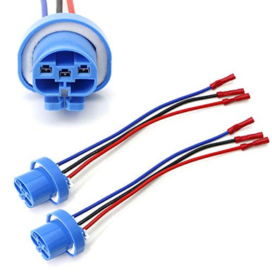 iJDMTOY Pair 9004 9007 HB5 3-Wire Headlight Plug Adapter Pigtails w ...