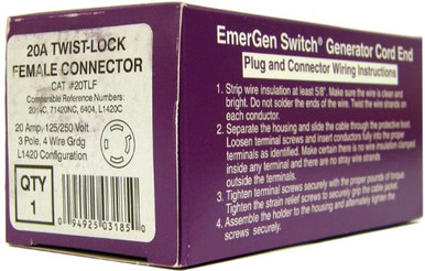 Connecticut Electric EGS20TLF EmerGen Switch Power Cord End, Female ...