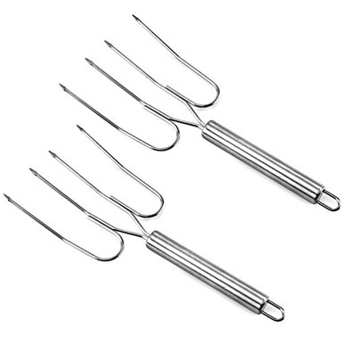 Goeielewe 2-Pack Stainless Steel Turkey Lifter Multi-end Turkey Fork ...